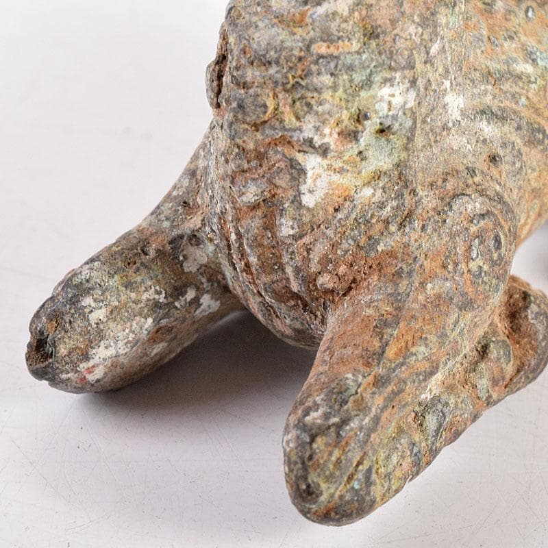 中国　古銅青銅　神獣　麒麟　紙鎮　置物　V　7950