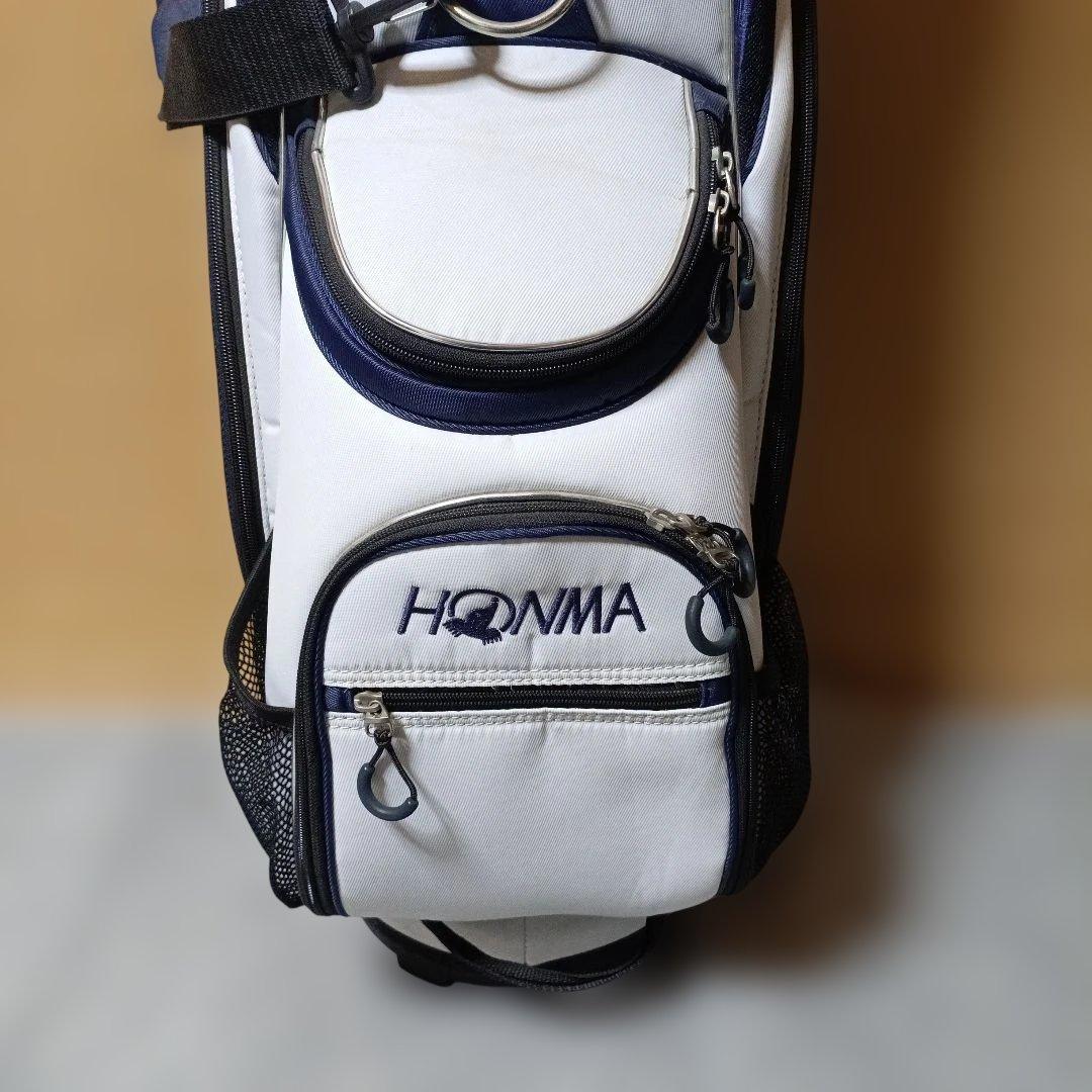 美品 軽量HONMA キャディバッグ ホワイト・ネイビー