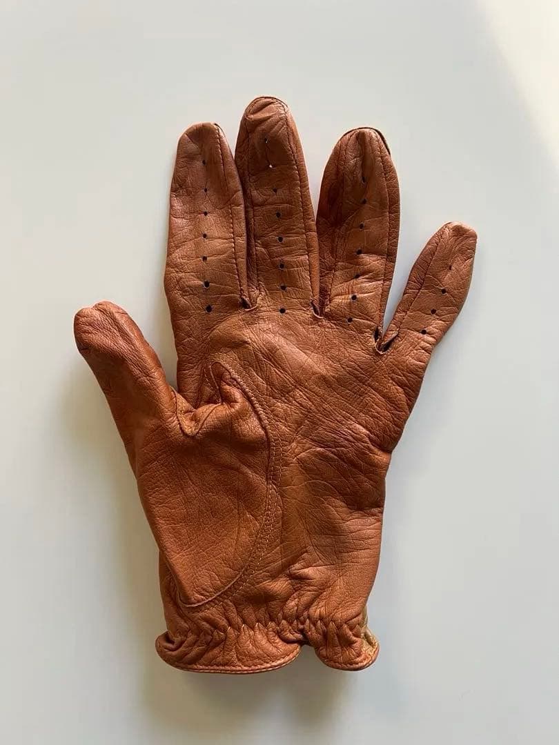 HERMES ブラウン レザー グローブ