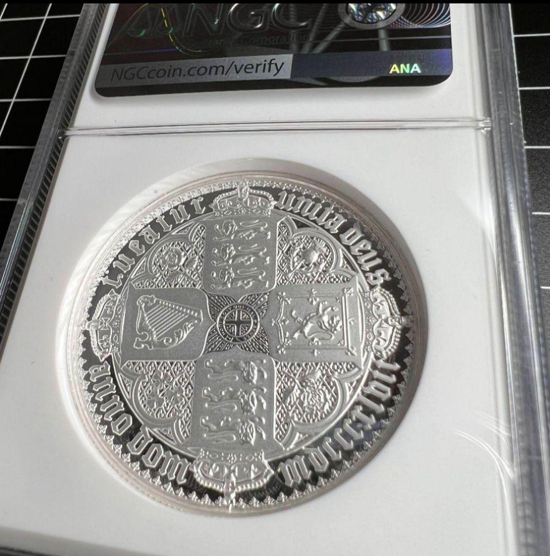 2オンスピエフォー2021年ゴチッククラウンPF70UCオルダニー銀貨NGC5£