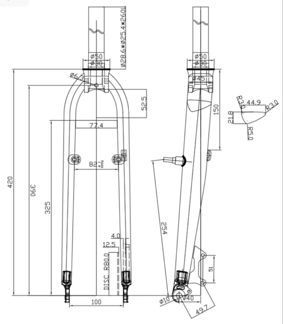 MOSSO FK-MD3 アルミフロントフォーク 新品です。