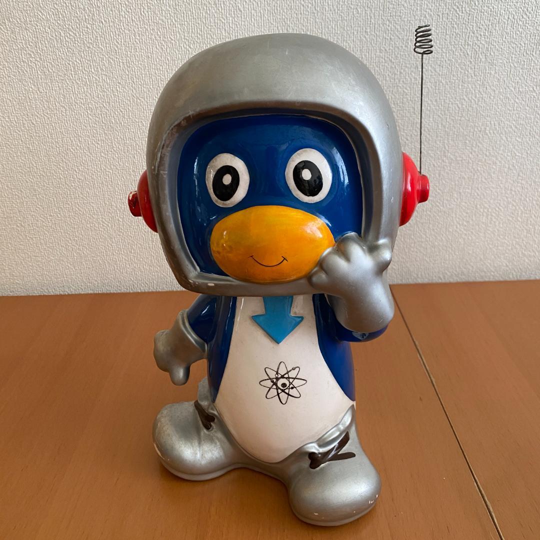 昭和レトロ 当時物　ナショナルノベルティ　スペースペンギン陶器製　貯金箱