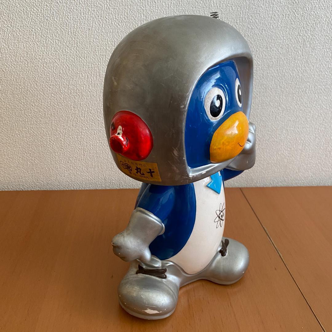 昭和レトロ 当時物　ナショナルノベルティ　スペースペンギン陶器製　貯金箱