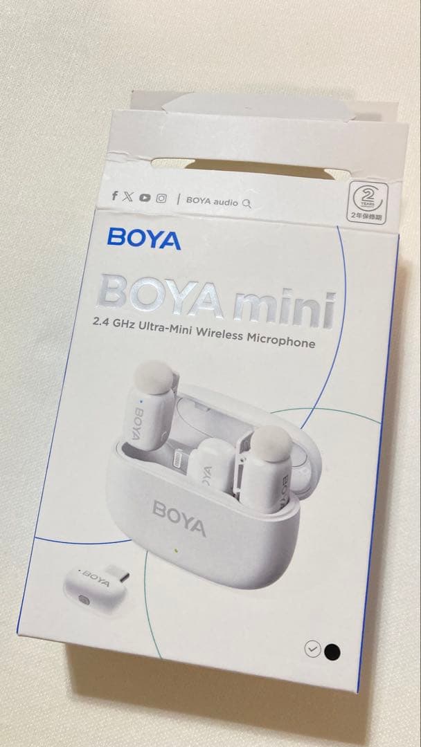 BOYA mini ワイヤレスマイクセットUSB-C&Lightning(白)