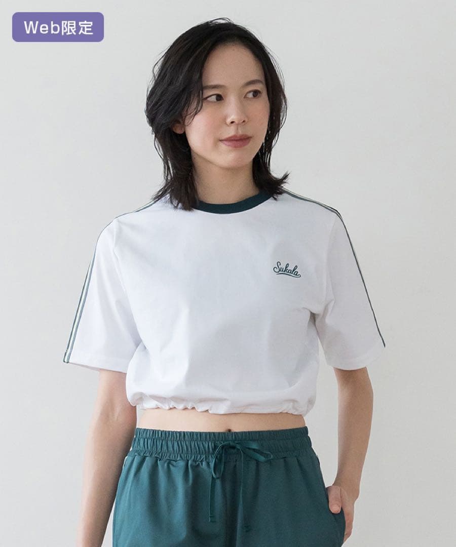 【SUKALA】ブラトップ付きラインクロップドTee サイズL L 【新品】完売
