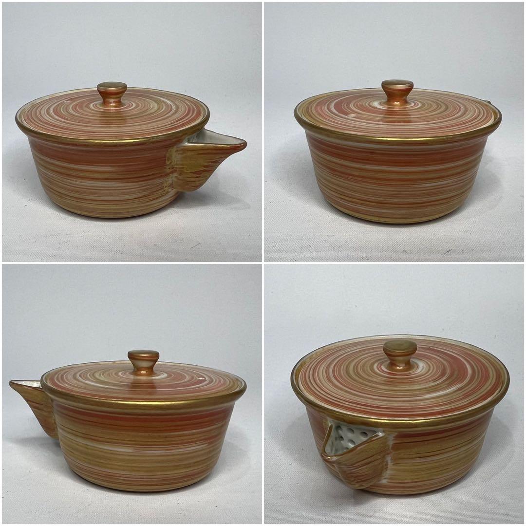 高野清鳳 暁 玉露茶器 慈光識 萬国博 赤絵金彩 朱刷毛目 煎茶器揃 煎茶道具