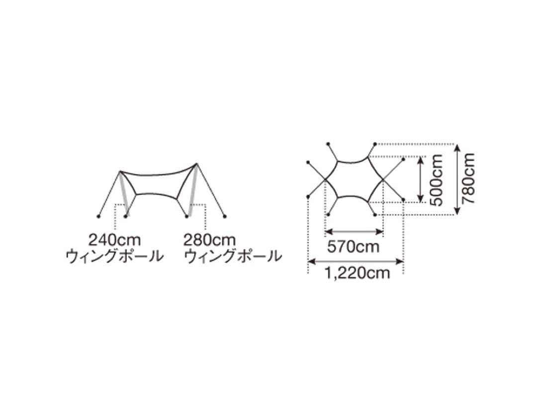 美品　スノーピーク　アメニティタープ ヘキサLセットTP−851S