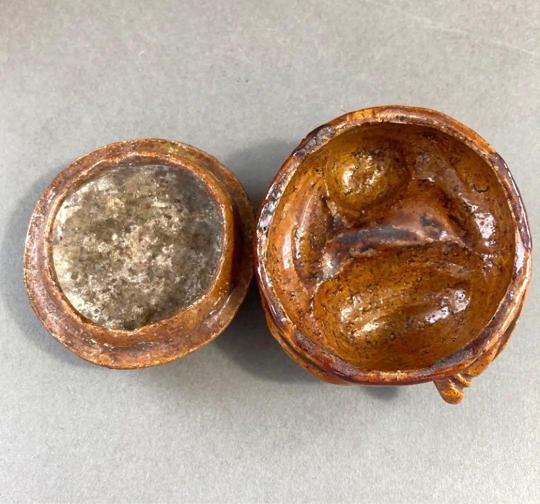 ⭐️茶道具　香合　布袋香合　五代　大樋　造　共箱　S75K