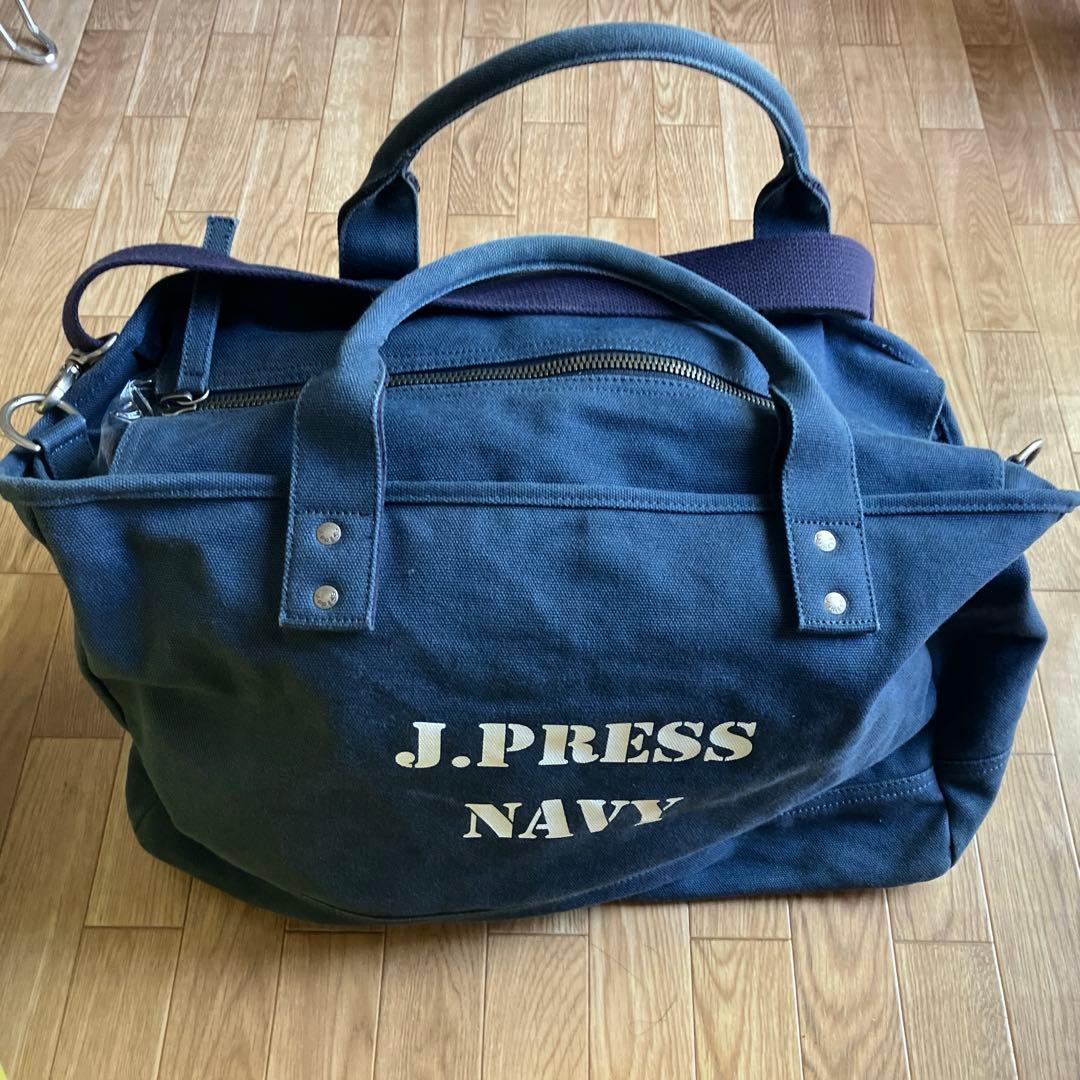 J.PRESS NAVY 帆布ボストンバッグ