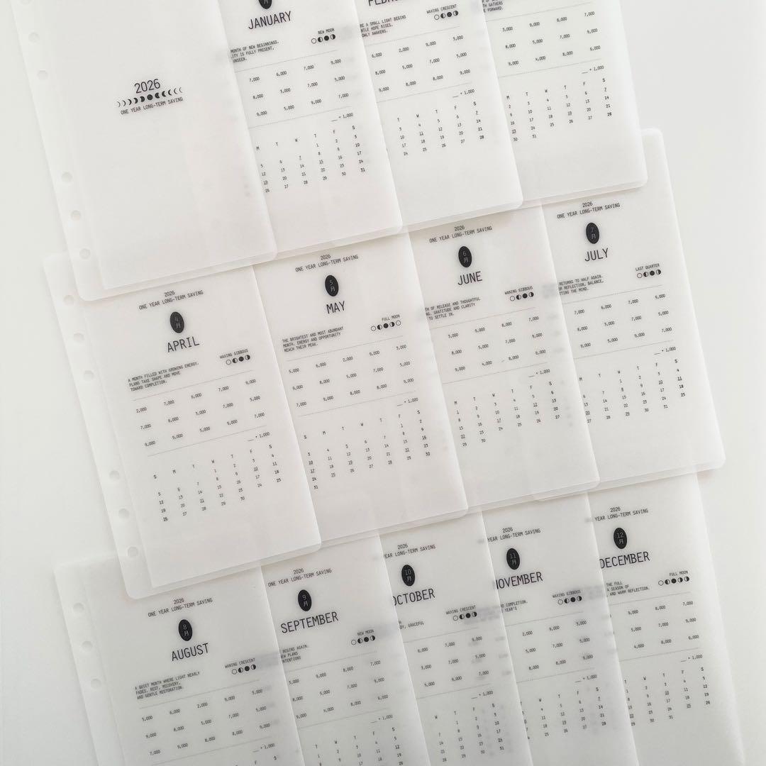 早い者勝ち　韓国　バインダー　貯金　リフィル　セービング　2026年　カレンダー