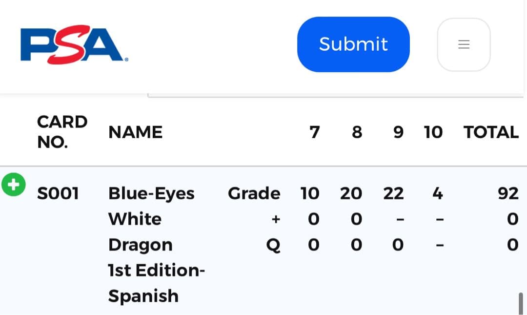 【PSA9】青眼の白龍　スペイン語　1st SDK BIK s001 遊戯王