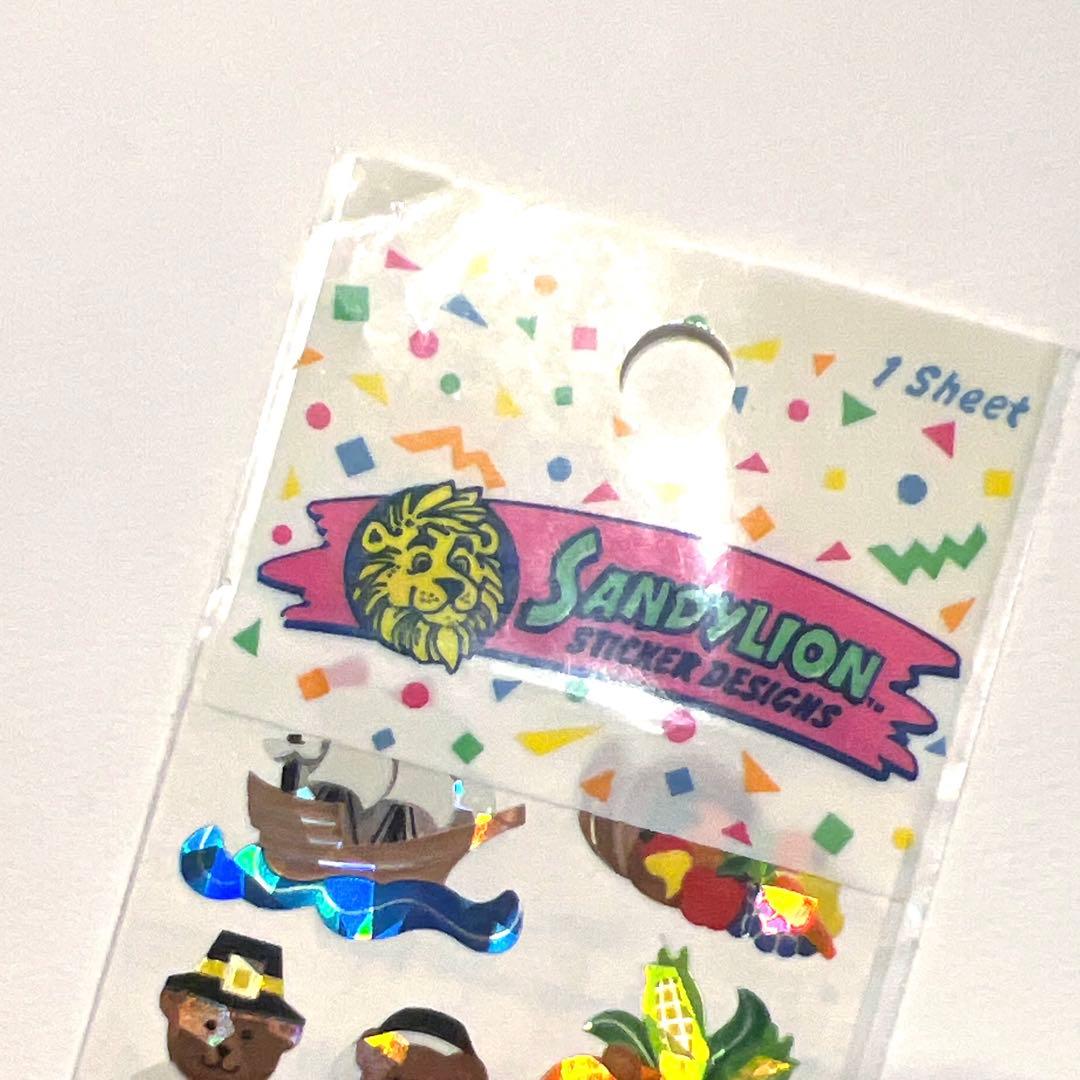サンディライオン　SANDYLION グリッター　秋　感謝祭のクマ
