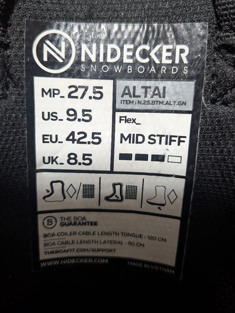 Nidecker Altai 24-25 スノーボードブーツ 27.5cm