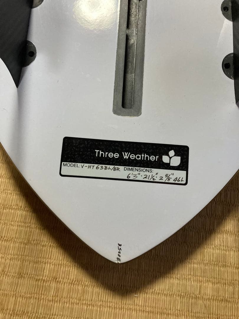 Three Weather V-HT 638/BK サーフボード 6'3\"