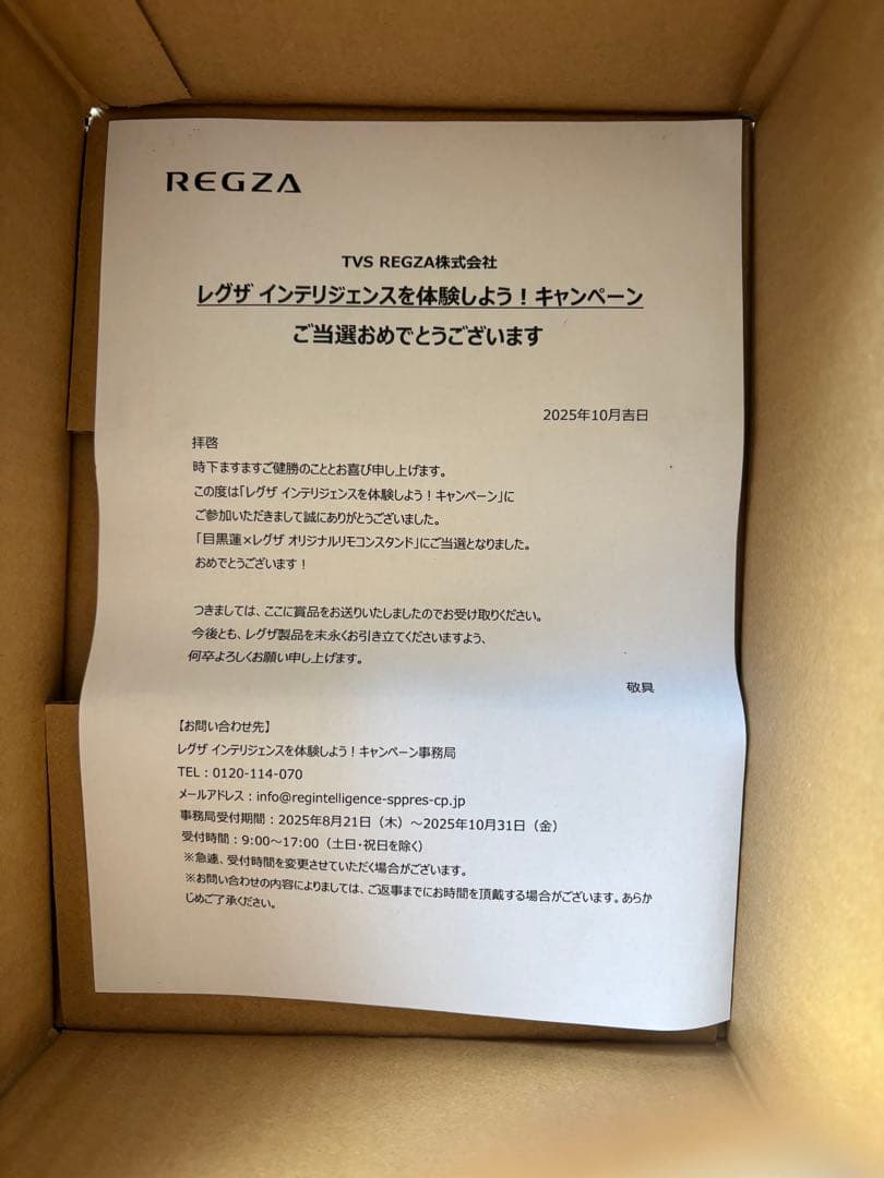 目黒蓮 REGZA 当選品　オリジナルリモコンスタンド レグザ　非売品　新品