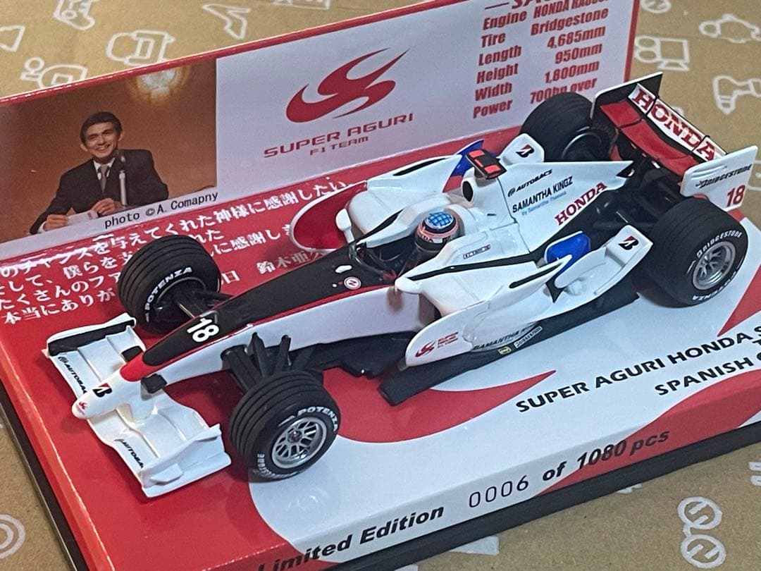 RG別注 1/43 スーパーアグリ ホンダ SA08A 佐藤琢磨 スペインGP