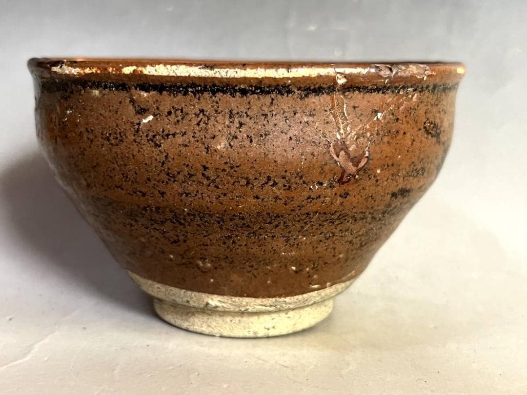 茶碗■茶釉 古い天目茶碗 直し有 お茶道具 古美術 時代物 骨董品■