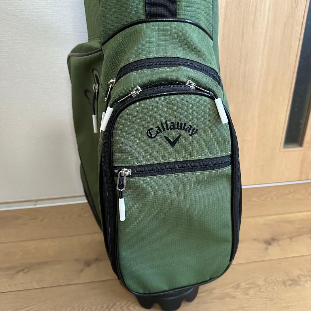 美品 CALLAWAY キャディバッグ 9.5型 スタンド カーキ SS22JM