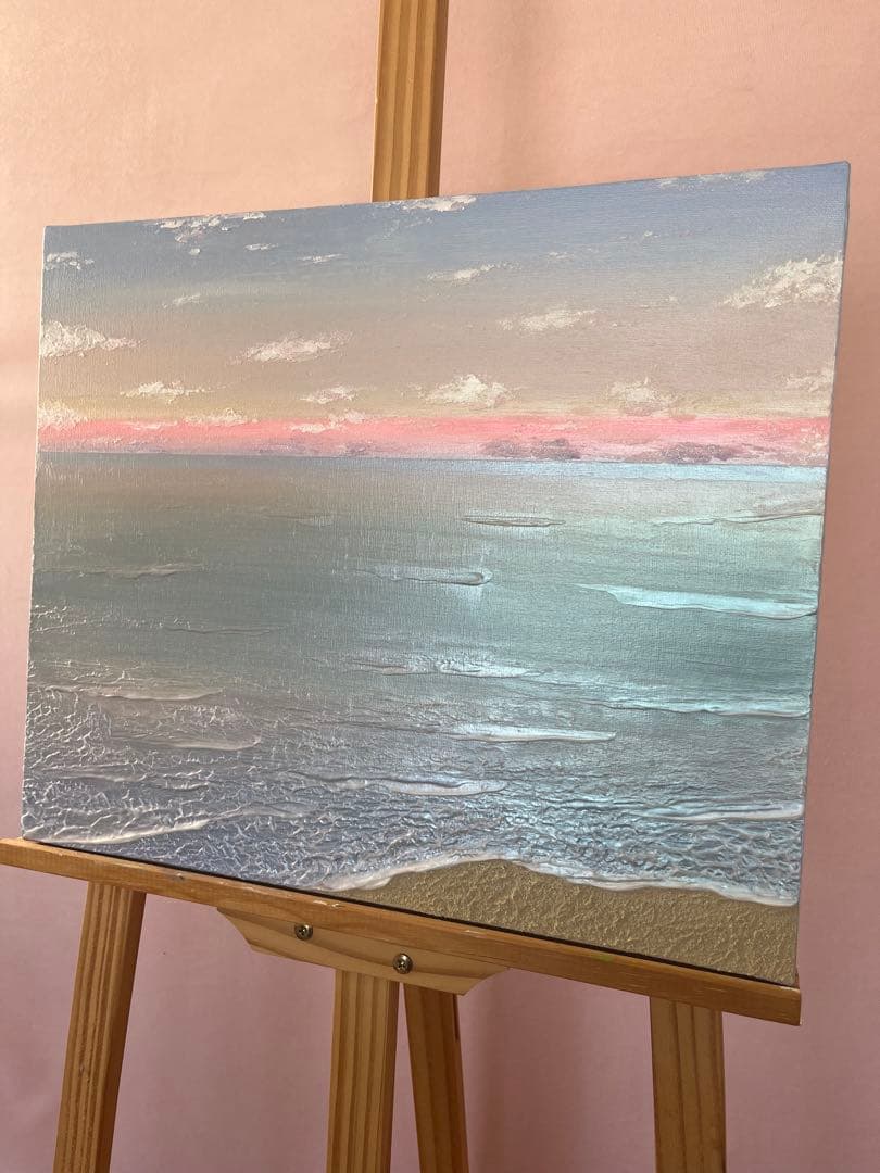 海の風景 テクスチャーアート 海の絵 海 海アート 癒し 風景　原画
