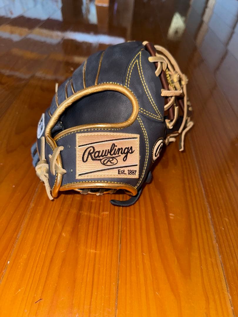 Rawlings 軟式グローブ ネイビー/ブラウン 収納袋付き