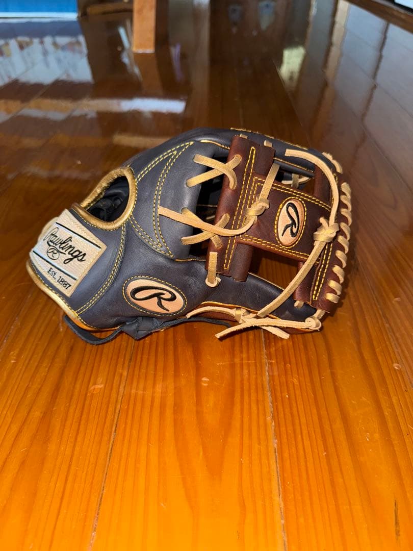 Rawlings 軟式グローブ ネイビー/ブラウン 収納袋付き