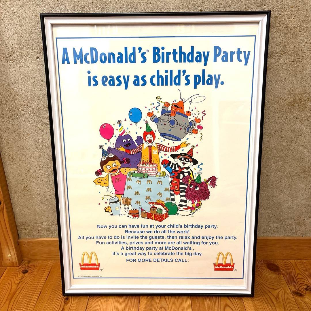 90年代　マクドナルド　キャラクター　ポスター　店舗用　ディスプレイ　グリマス