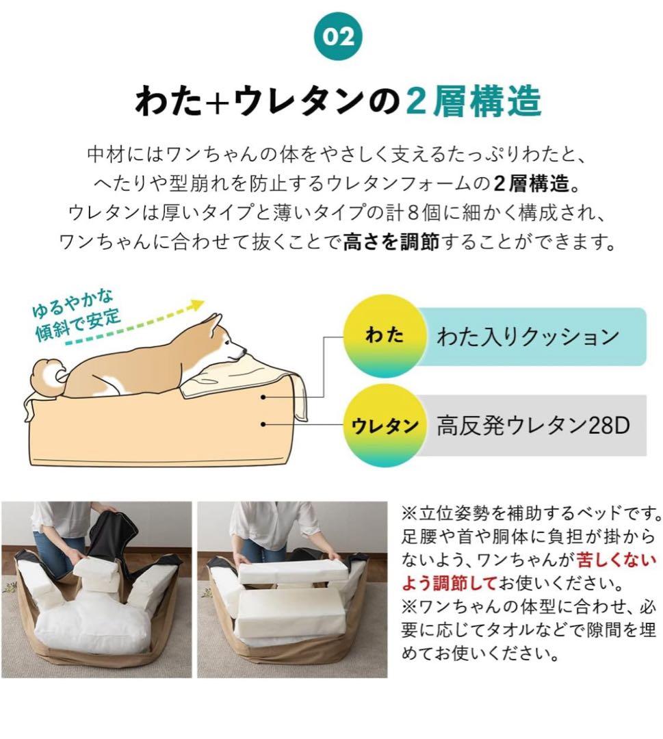 ⭐︎返品可⭐︎介護用ドッグベッド E字型　Mサイズ　エムール　犬用　ベージュ
