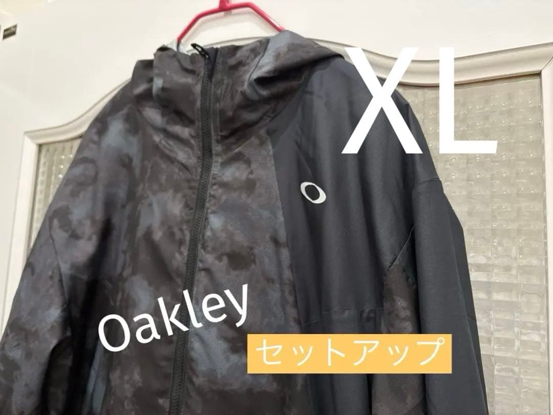 Oakley ブラックカモフラージュ ウィンドブレーカー&パンツ　セットアップ