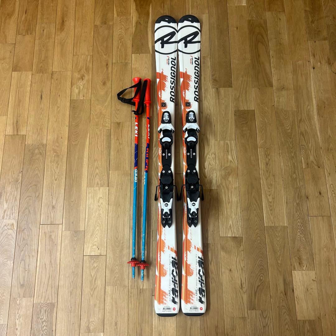 ROSSIGNOL スキー板(130cm）とストック(85cm）セット