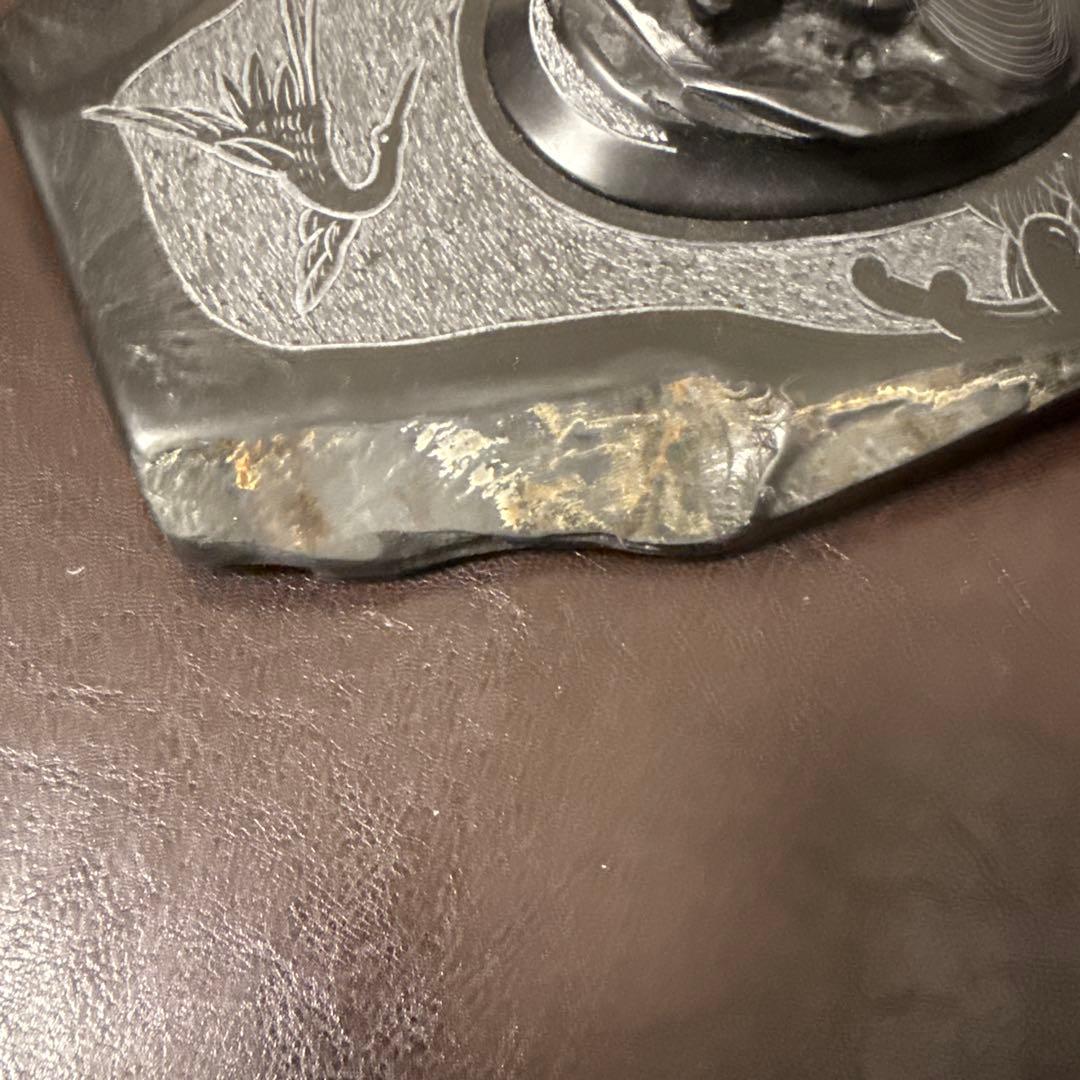 硯　日本製、天然石、那智黒石、昭和、希少