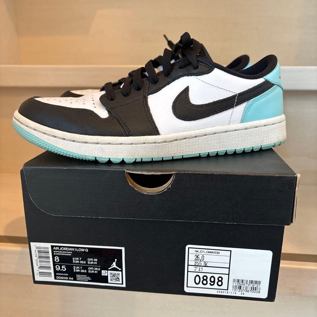 n10AIR JORDAN 1 LOW G 26 ブラック/ホワイト/コパ