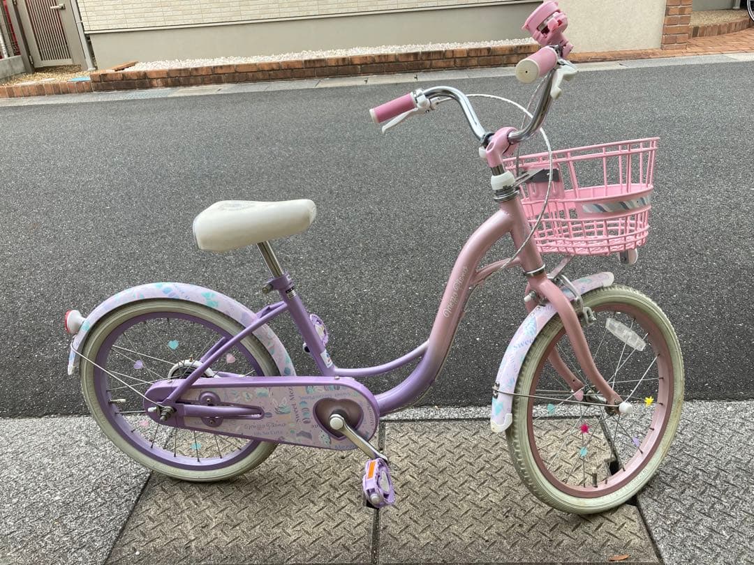 【美品】メゾピアノ 18インチ 子供用自転車 ピンクパープル 屋内保管 直接引渡