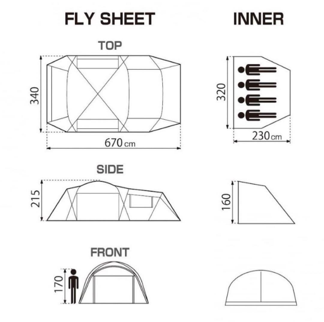 アルペンアウトドアーズ AOD3ツールームテント グランドシートマット　タープ付
