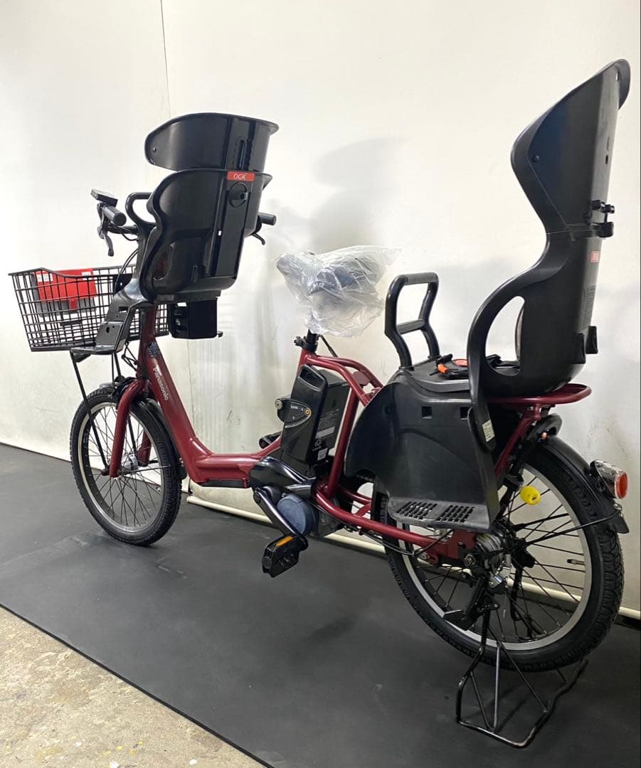 1年保証 送料無料　パナソニック　20インチ　子供乗せ　赤色　電動アシスト自転車