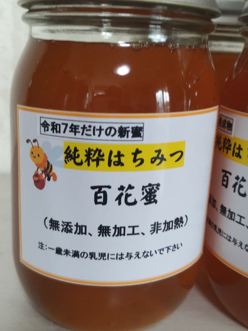 令和７年だけの新蜜　日本みつばちの百花蜜　550ｇ✕4本（2.2kg）