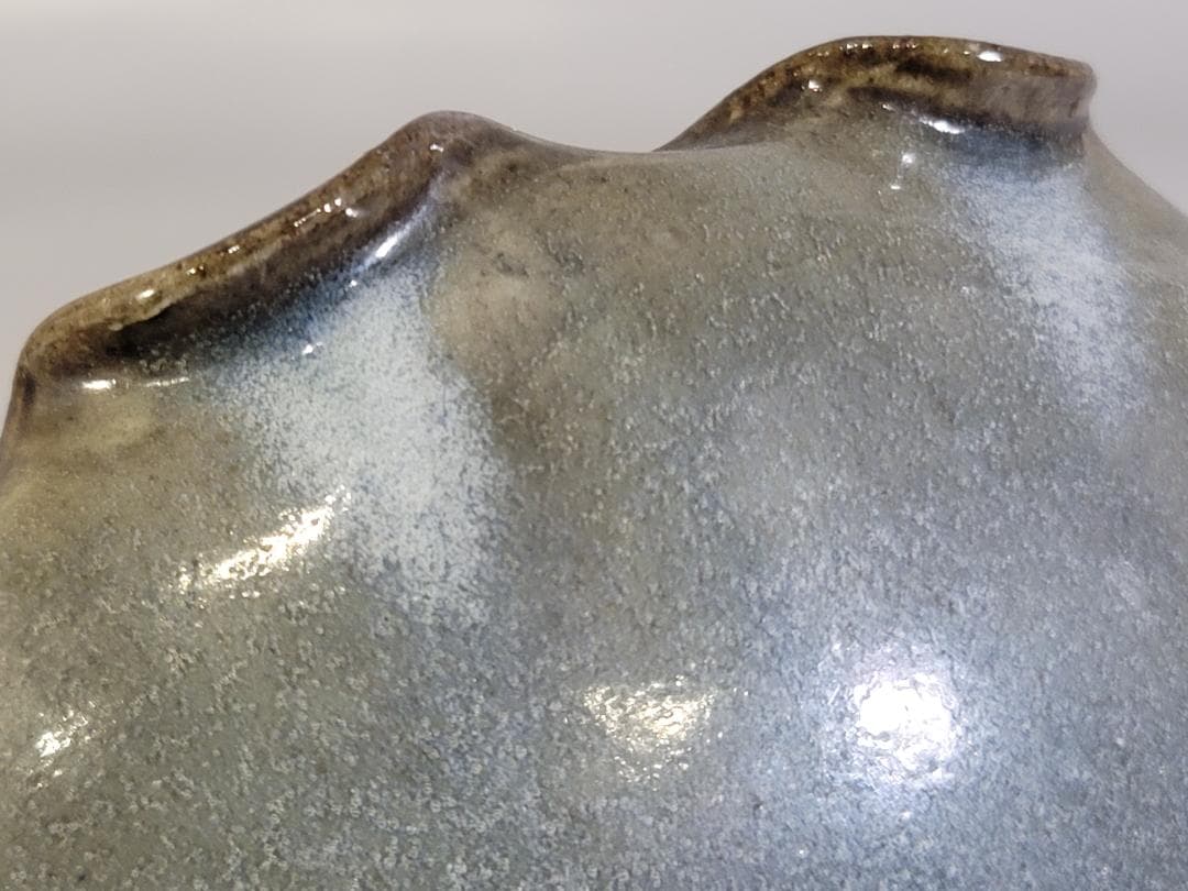 中国美術 斑紫釉 輪花 碗 時代物 DT444