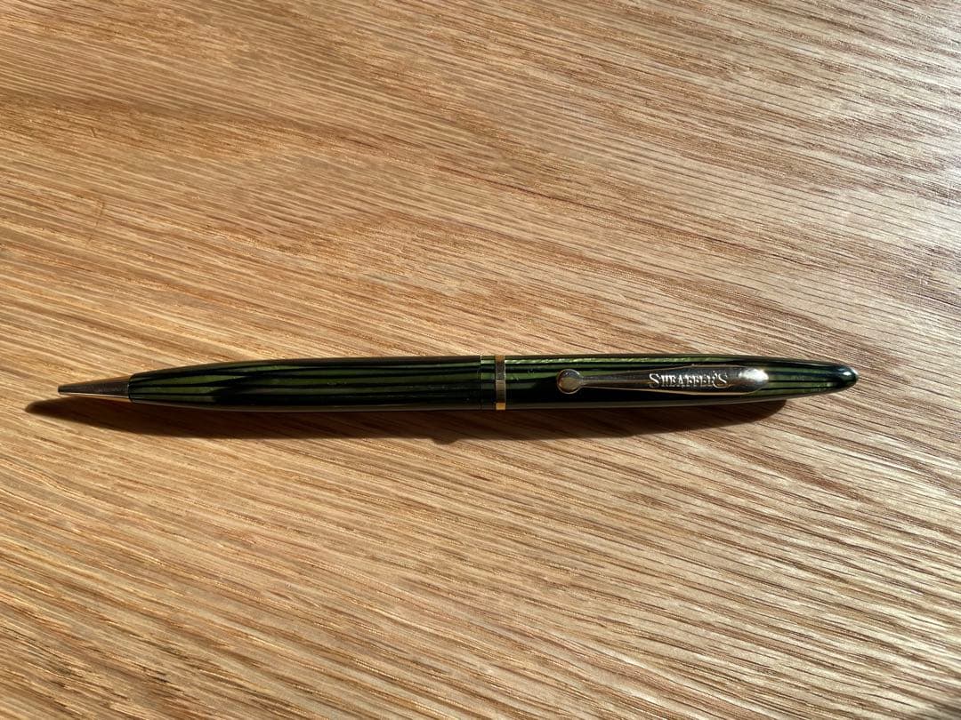 SHEAFFER'S セルロイド　ストライプ　緑 シャープペンシル