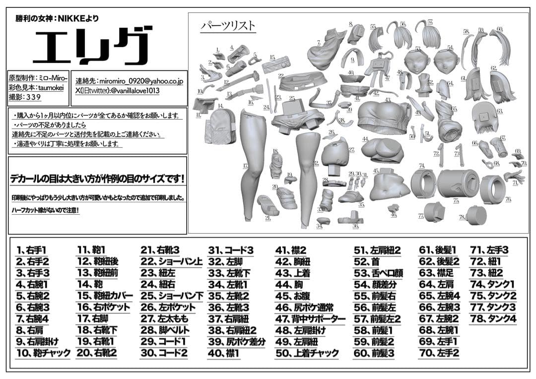 新品 エレグ 1/6scale ガレージキット 勝利の女神：NIKKE ミロ