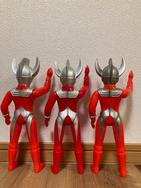 希少３体セット！　特大サイズ　ウルトラマンタロウ　ブルマァク　ソフビ