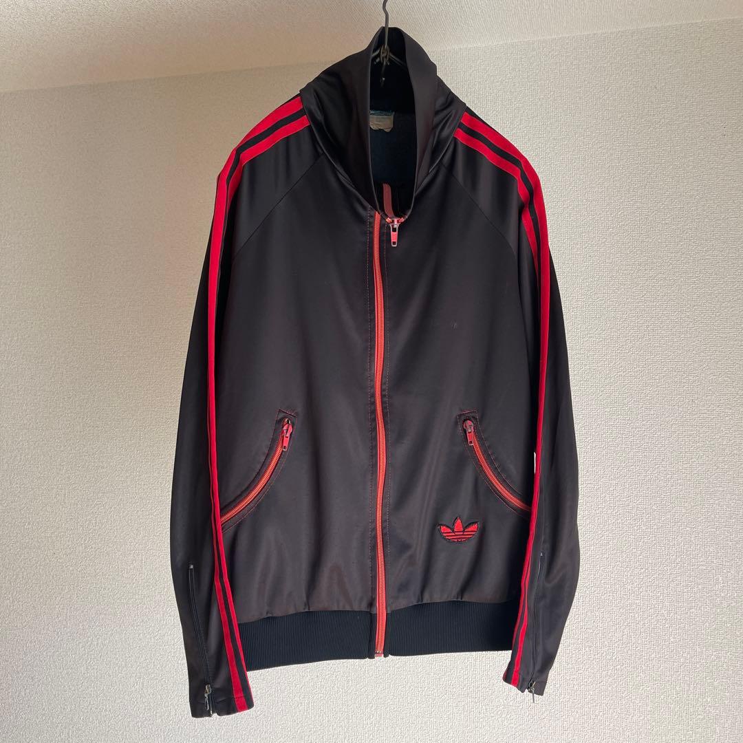 〜80's adidas アディダス　トラックジャージ　ブラック　レッド