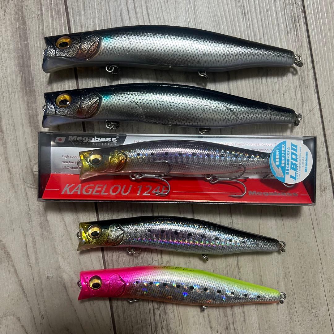 Megabass KAGELOU124F 155F新品と中古５個セットとおまけ