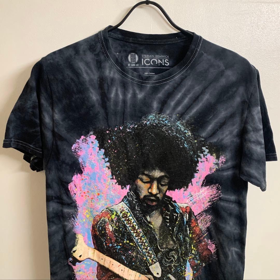Jimi Hendrix Stephen Fishwick タイダイ染め加工 T