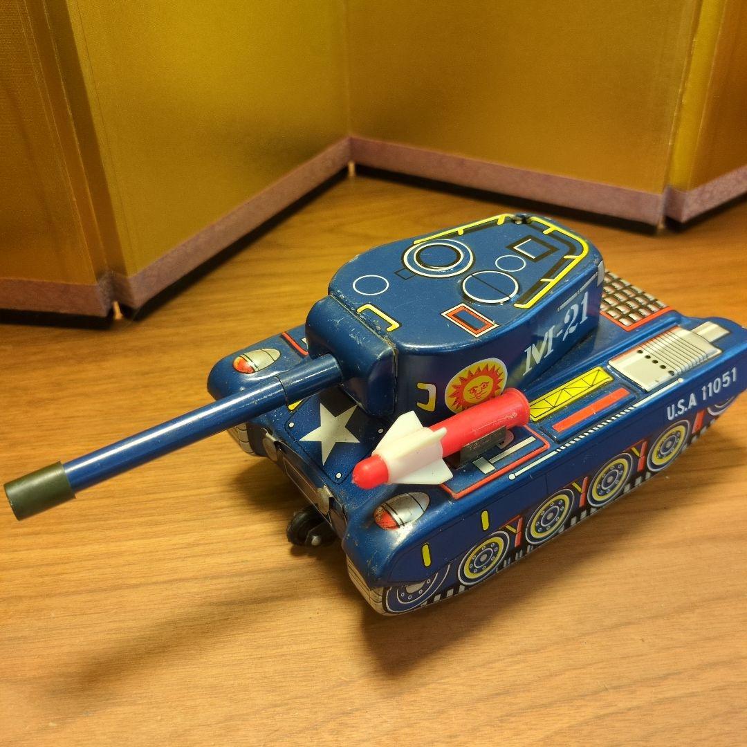 米澤玩具 ヨネザワ マリンタンク 青い戦車 ブリキ 電池式 動作品 希少 レア