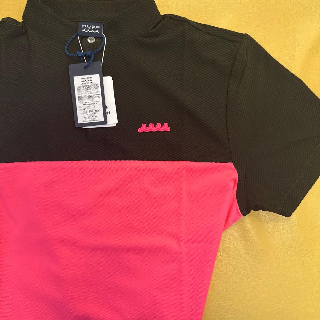 MUTAメンズ ポロシャツ 黒とピンク 未使用