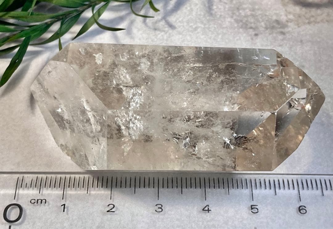 心の安定✨　レインボー　ピンク　スモーキークォーツ ダブルポイント　ポリッシュ