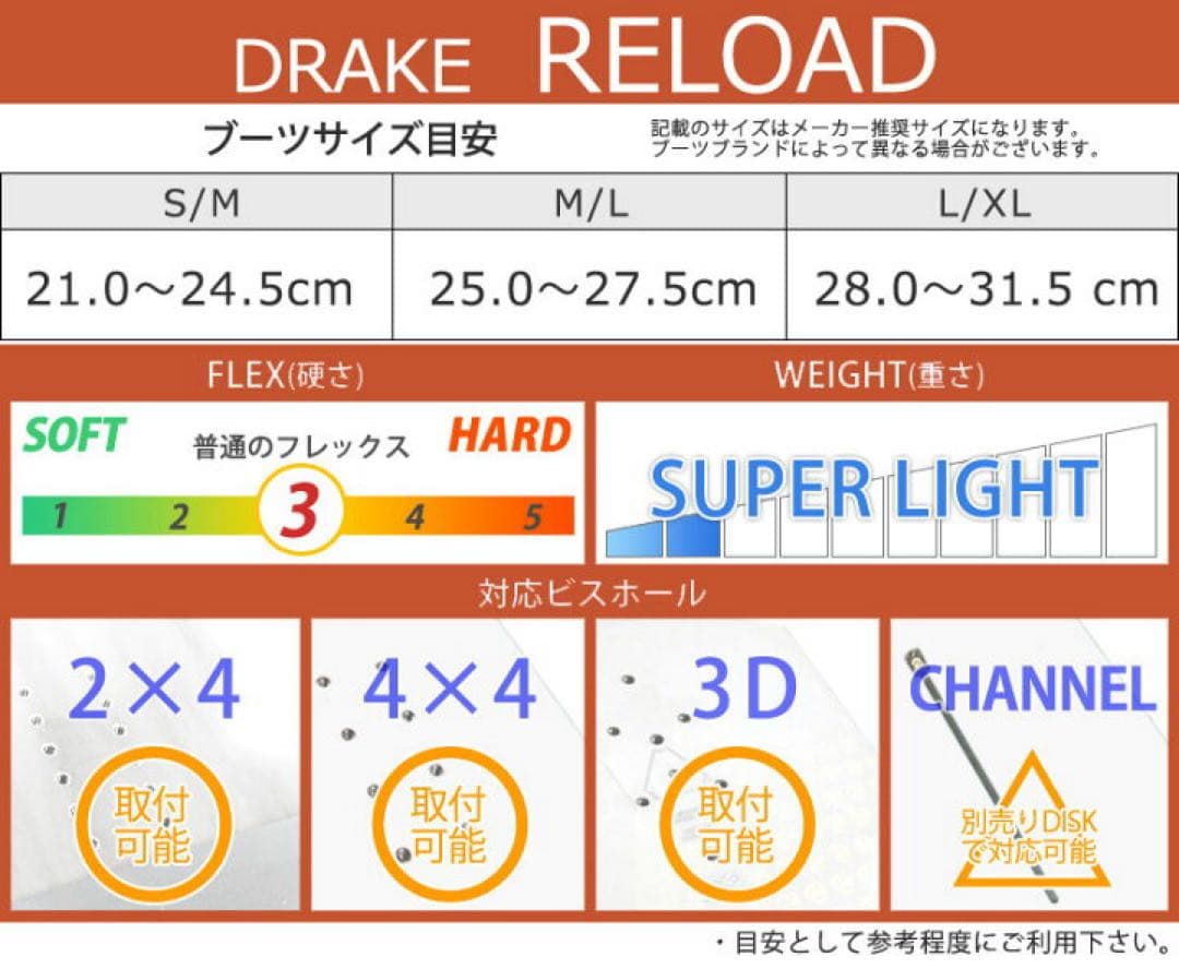 DRAKE ドレイク リロード ビンディング スノーボード 21-22 M/L