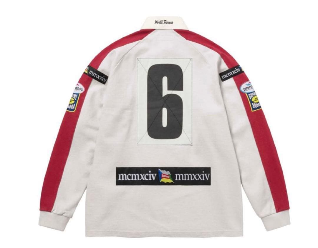 ウェア Supreme Chest Stripe Rugby\"RED\"