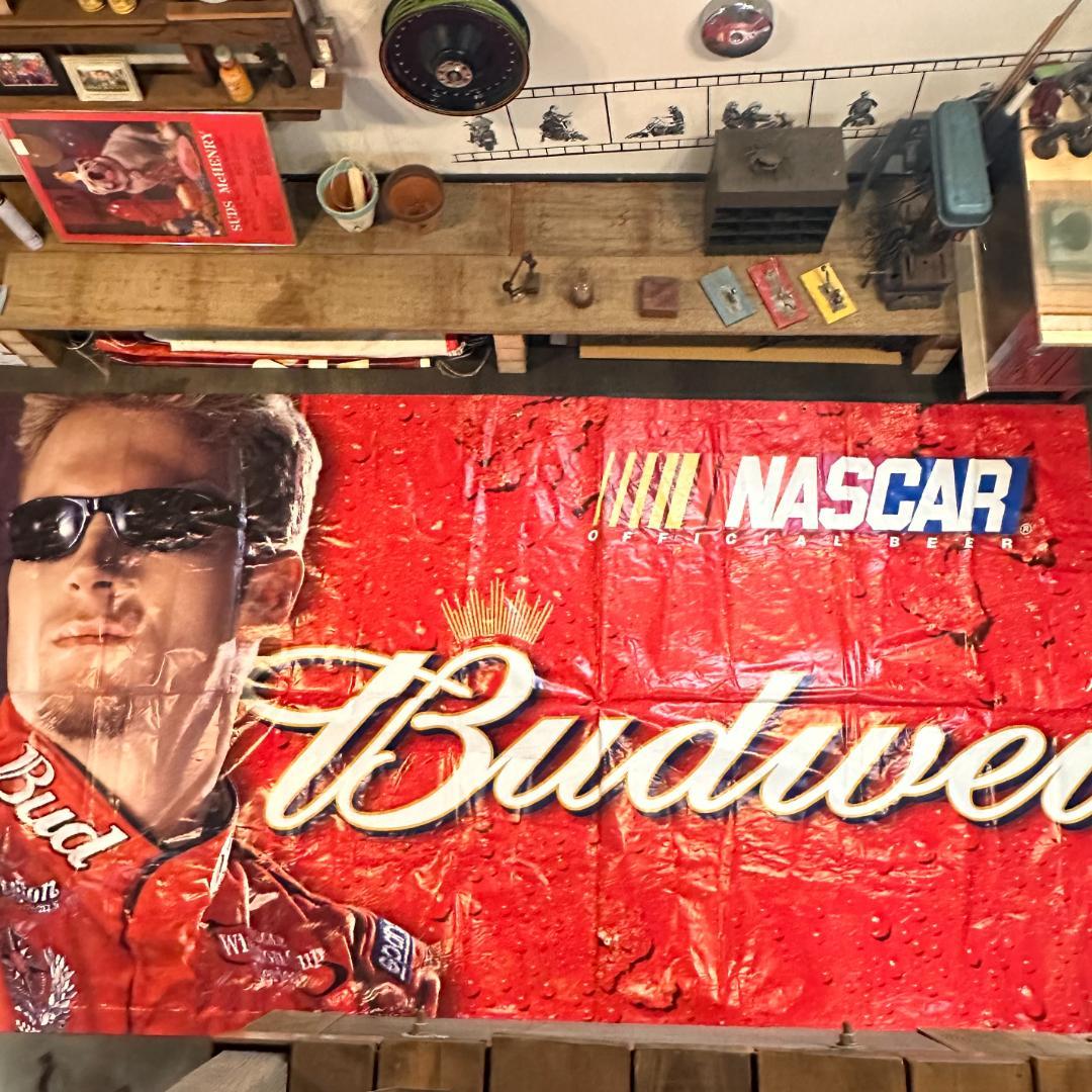 【激レア】NASCAR デイルアーンハートジュニアBudweiser大型バナー