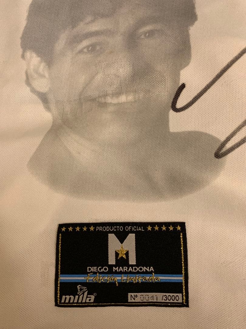 (本物) Auto Jersey Maradona Milla /3000