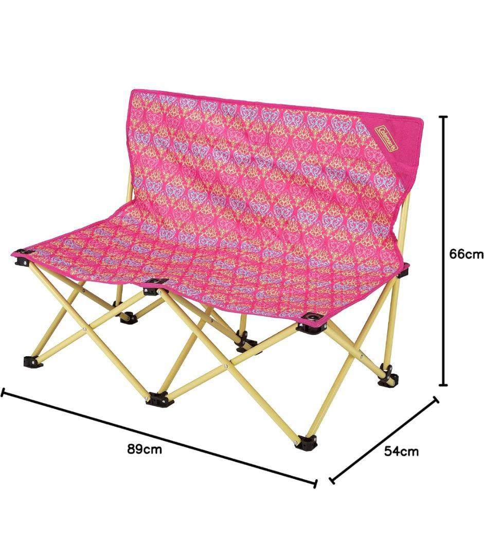 Coleman ファンチェアダブル フォリッジピンク×2脚